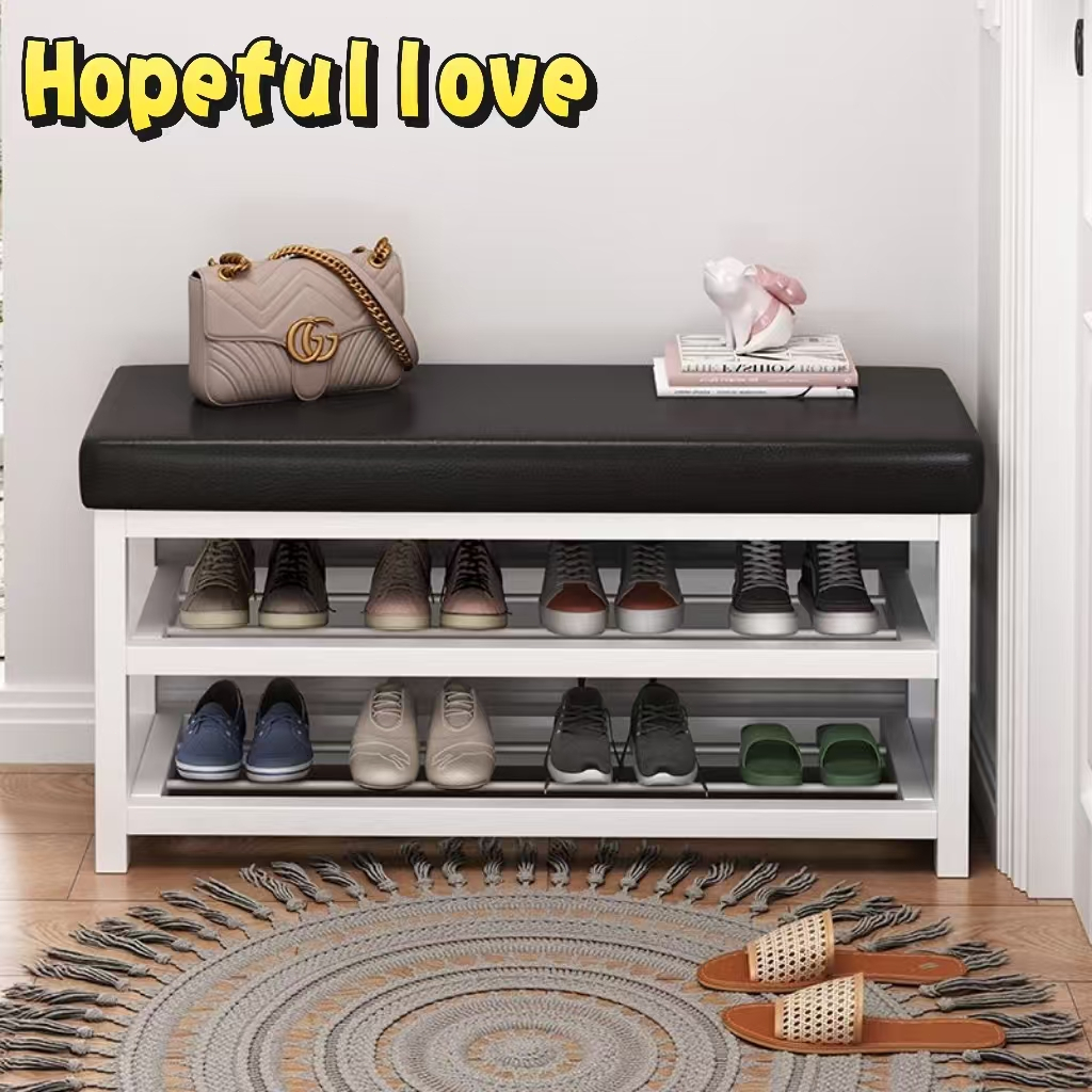 Shoe Bench Shoe Rack Bench Shoes Changing Stool Soft Cushion Shoe Bench ...