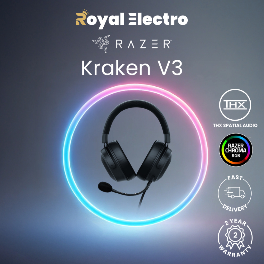 Razer Kraken V3 - Wired USB Gaming Headset with Razer Chroma RGB ...