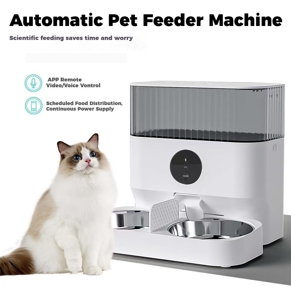 5L Pet Automatic Feeder Cat Dog Timer Smart Double Bowl Food Dispenser ...