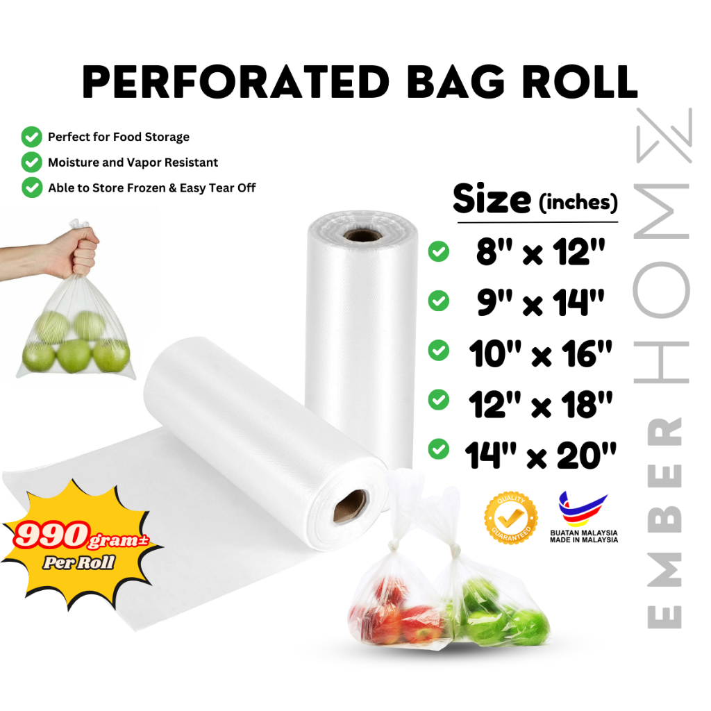 Plastic Roll Multipurpose Plastic Perforated Bag Roll (990g± ...