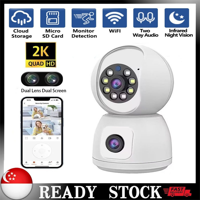 🇸🇬 [In Stock] NEW Camera Dual Lens-Dual Screens Can Call Security ...