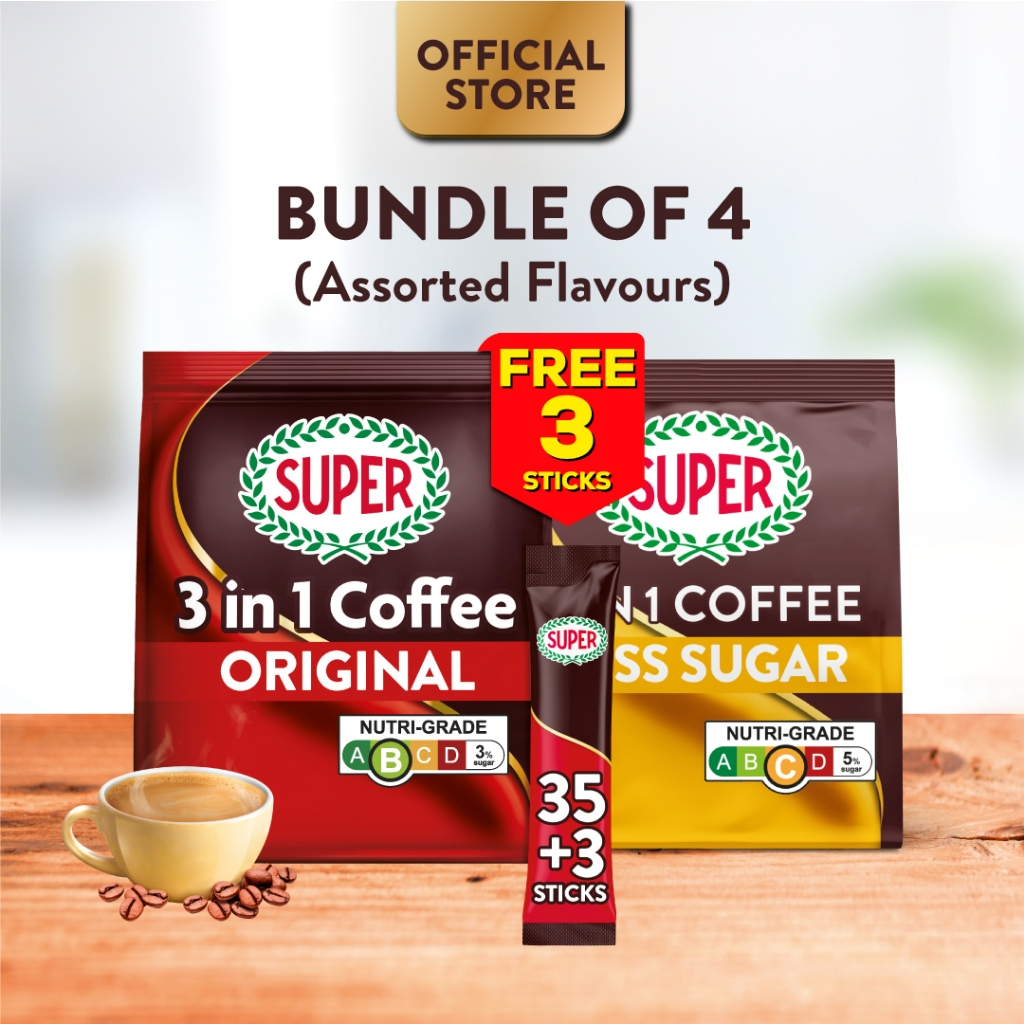 (Bundle of 4) [Promo Pack] SUPER Instant 3in1 Coffee, 35+3 sticks ...