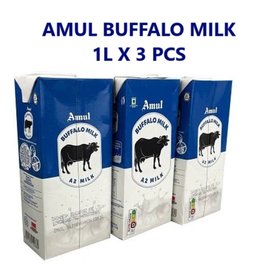 Amul Buffalo Milk 3 x 1 L / 3 Pack -Amul A2 Buffalo Milk, Exp: 11 May ...
