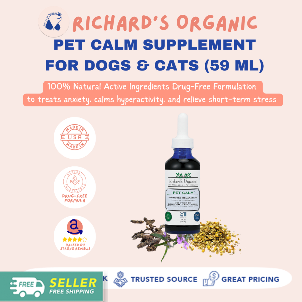 Richard's Organic Pet Calm Supplement | 100% Natural Cat and Dog ...