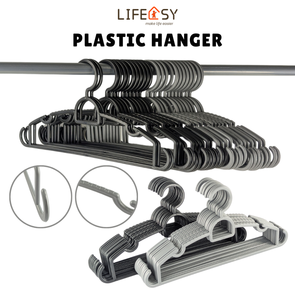 Premium Anti-Slip Plastic Hanger with Hook for Clothes - Home Organizer ...