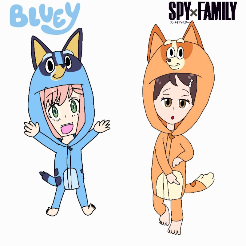 Spy X Family X Bluey stickers (Anya and Becky) | Shopee Singapore