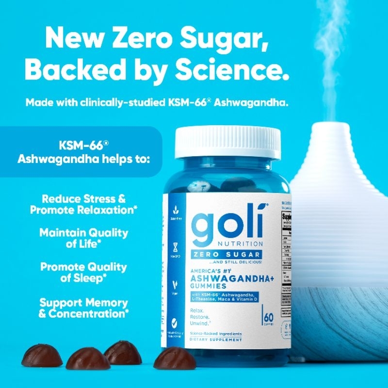 [NEW] Goli Nutrition Ashwagandha+ Zero Sugar Gummies | Shopee Singapore