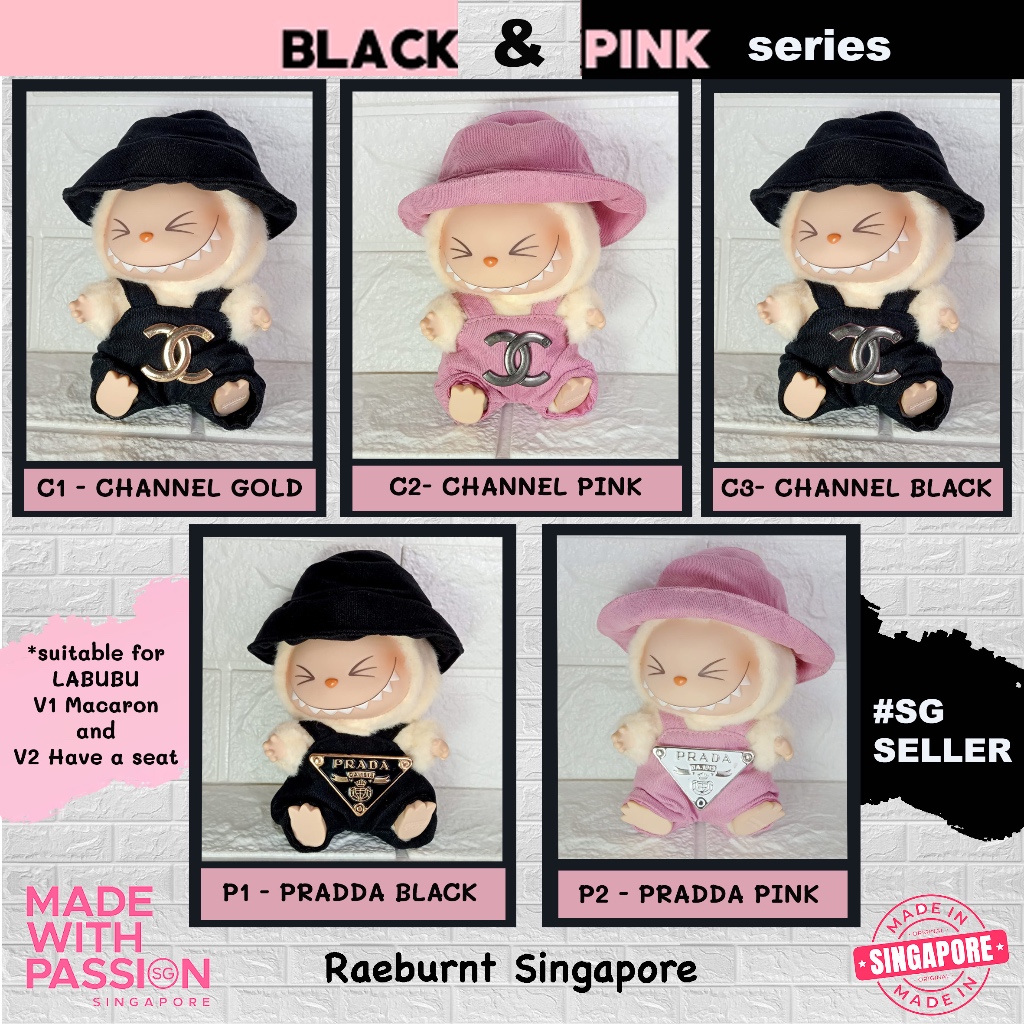 [SG IN STOCK#] fashion suitable for labubu v1 and v2 clothes - black ...