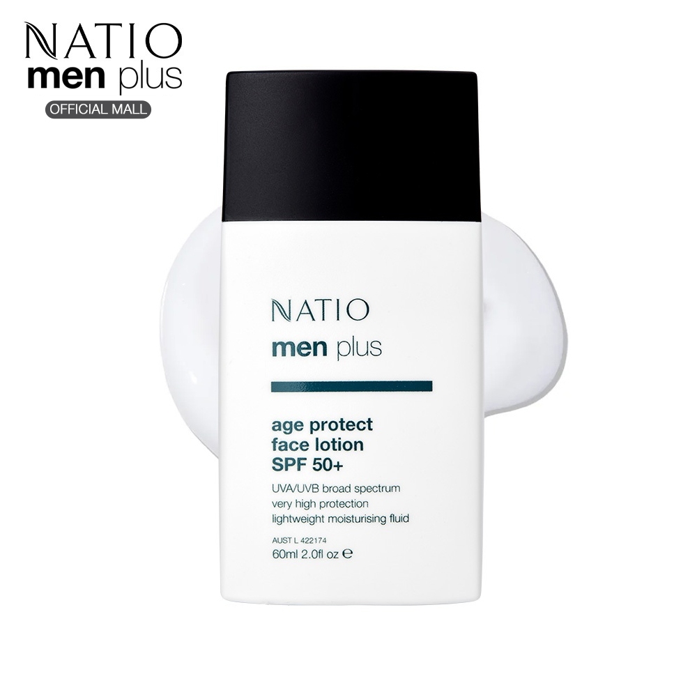 Natio Australia Men Plus Age Protect Face Lotion SPF 50+ 60ml - UVA/UVB ...