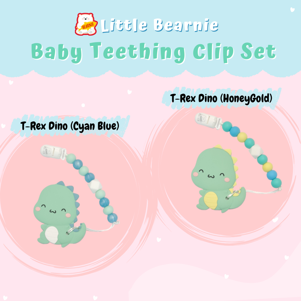 [LITTLE BEARNIE] Baby Teething Clip Set - T-Rex Dino | Shopee Singapore