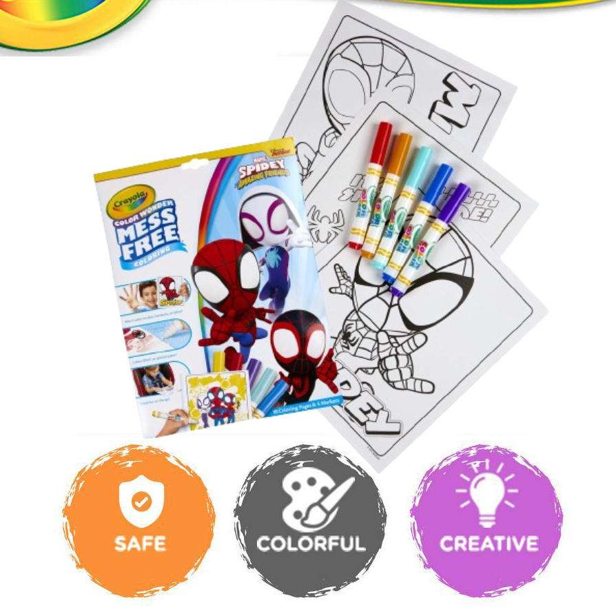 Crayola Color Wonder Coloring Pad & Markers, Spidey & His Amazing ...