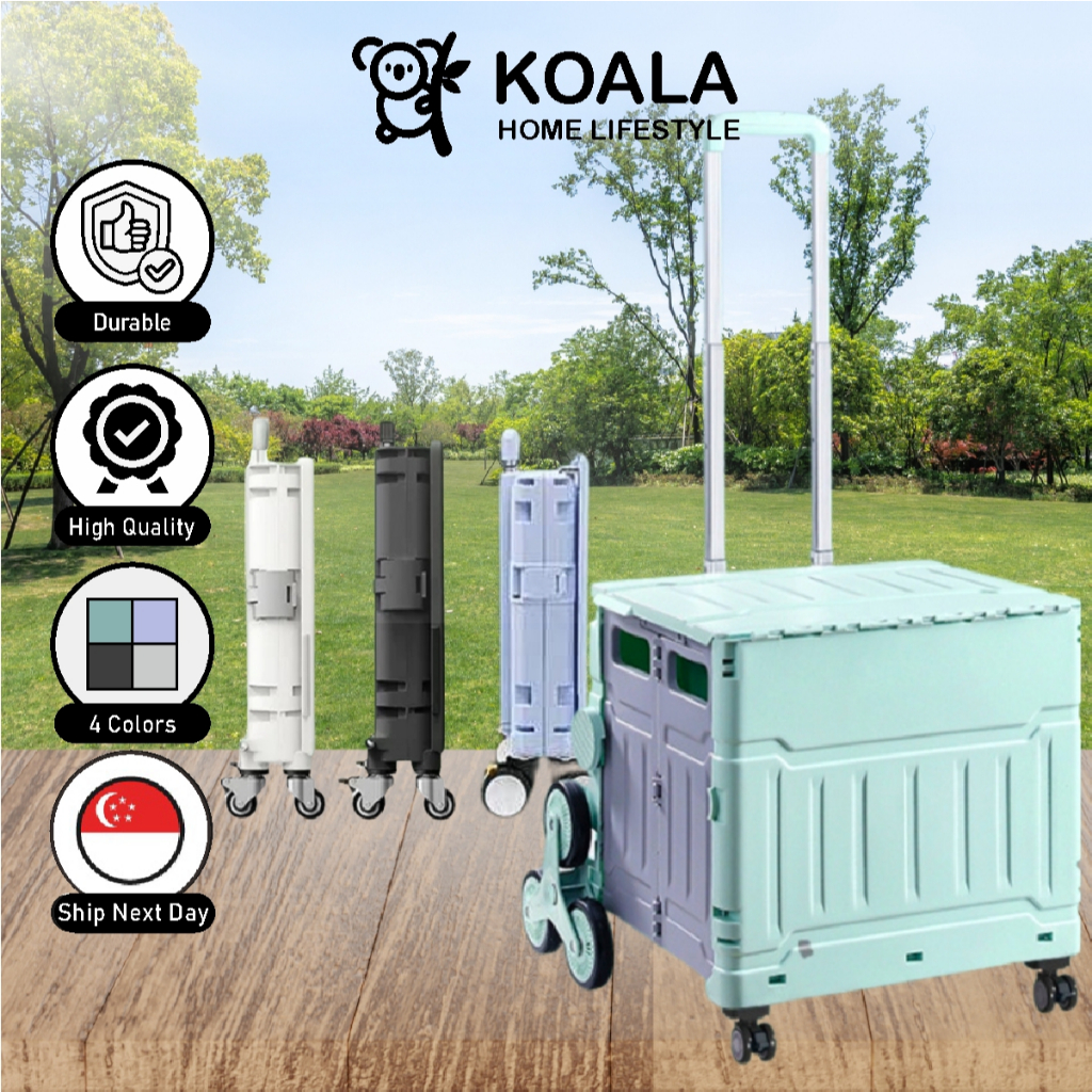 🇸🇬Koala Home🔥Foldable Trolley Foldable Grocery Trolley Shopping Large ...