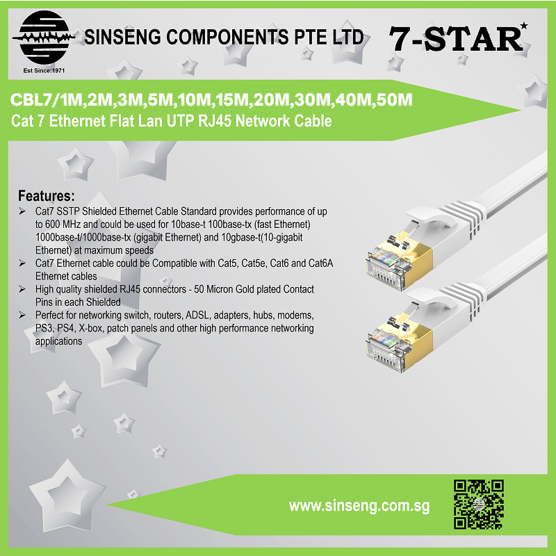 Cat 7 0.5M/1M/2M/3M/5M/10M/15M/20M/30M/40M/50M Gigabit Ethernet Lan ...