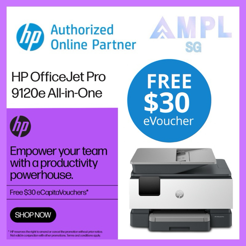 HP OfficeJet Pro 9120e All-in-One Printer | $50eVoucher | Print copy ...