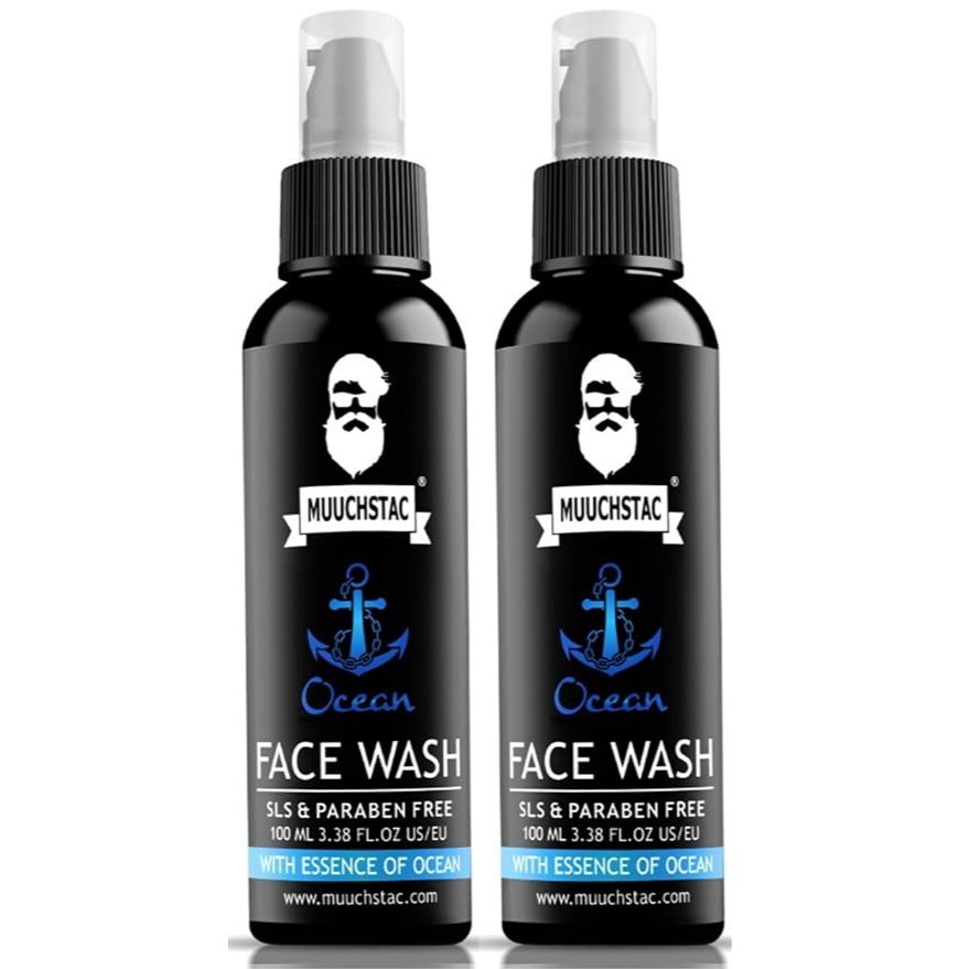 Muuchstac Ocean Face Wash for Men Multi-Action Formula (2x100 ml ...