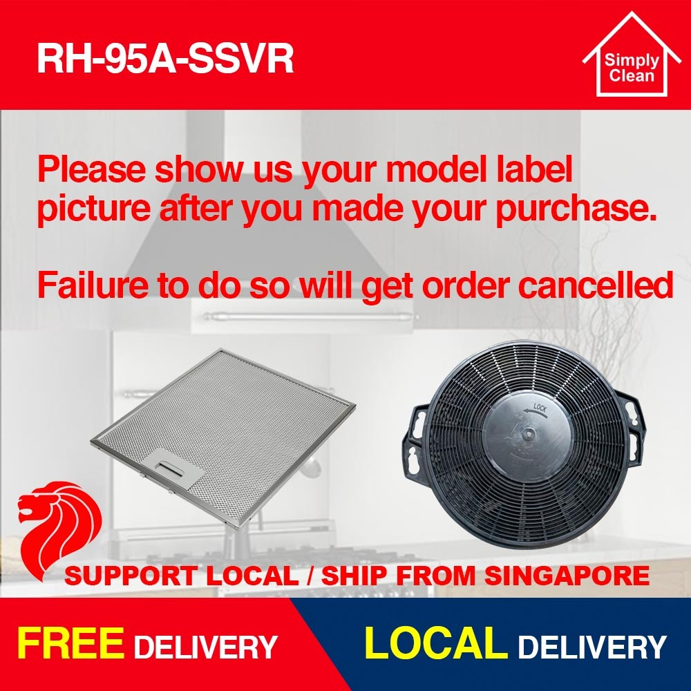 Rinnai RH-95A-SSVR Compatible Cooker Hood Grease & Carbon Filter ...