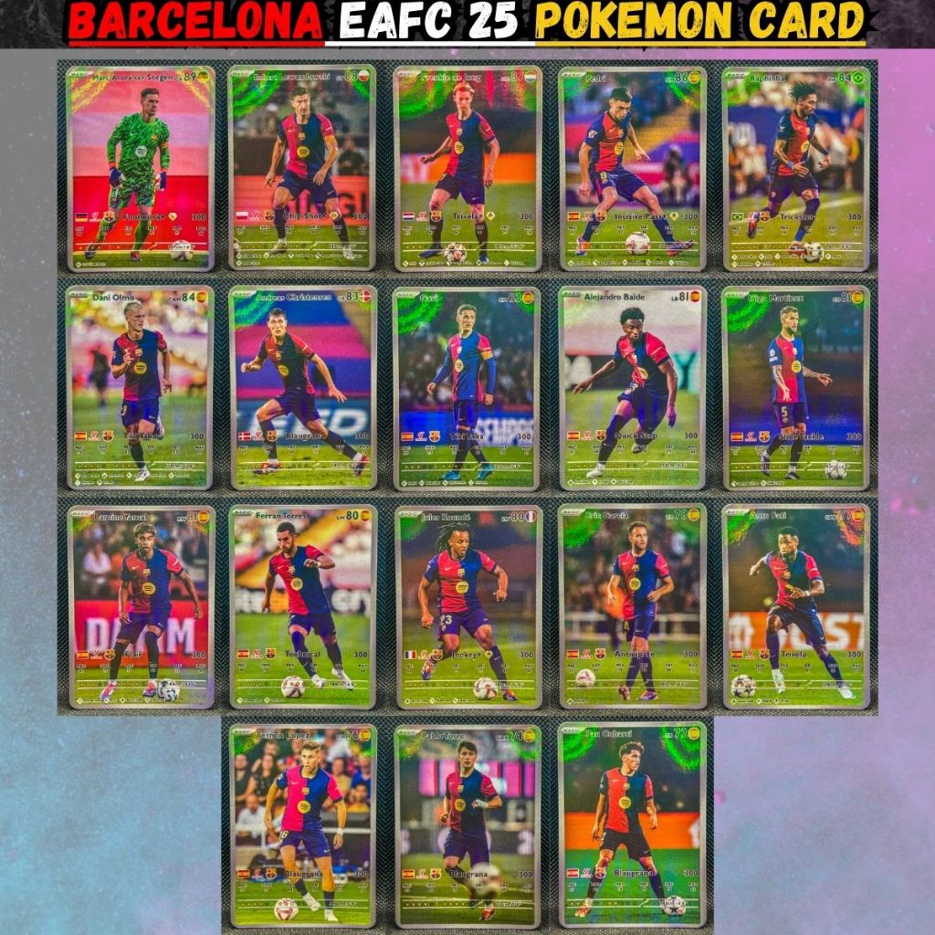 Barcelona EA FC 25 Pokemon Holographic Cards (2024/25) | Shopee Singapore