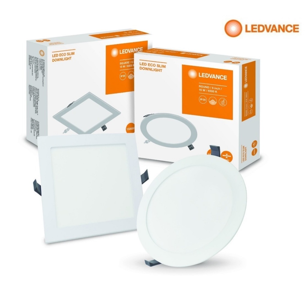 LEDVANCE 15W LED ECO SLIM DOWNLIGHT ROUND / SQUARE (6 INCH) | Shopee ...