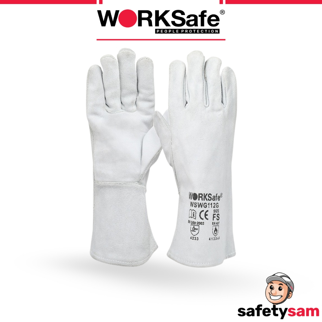 WORKSafe G112G Leather Welding Gloves, Heat Resistant Safety Gloves for ...