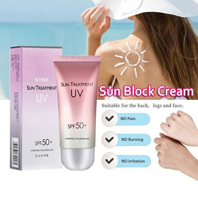 UV Sunblock Cream SPF50+ Sunscreen Hydrating Hyaluronic Acid | Shopee ...