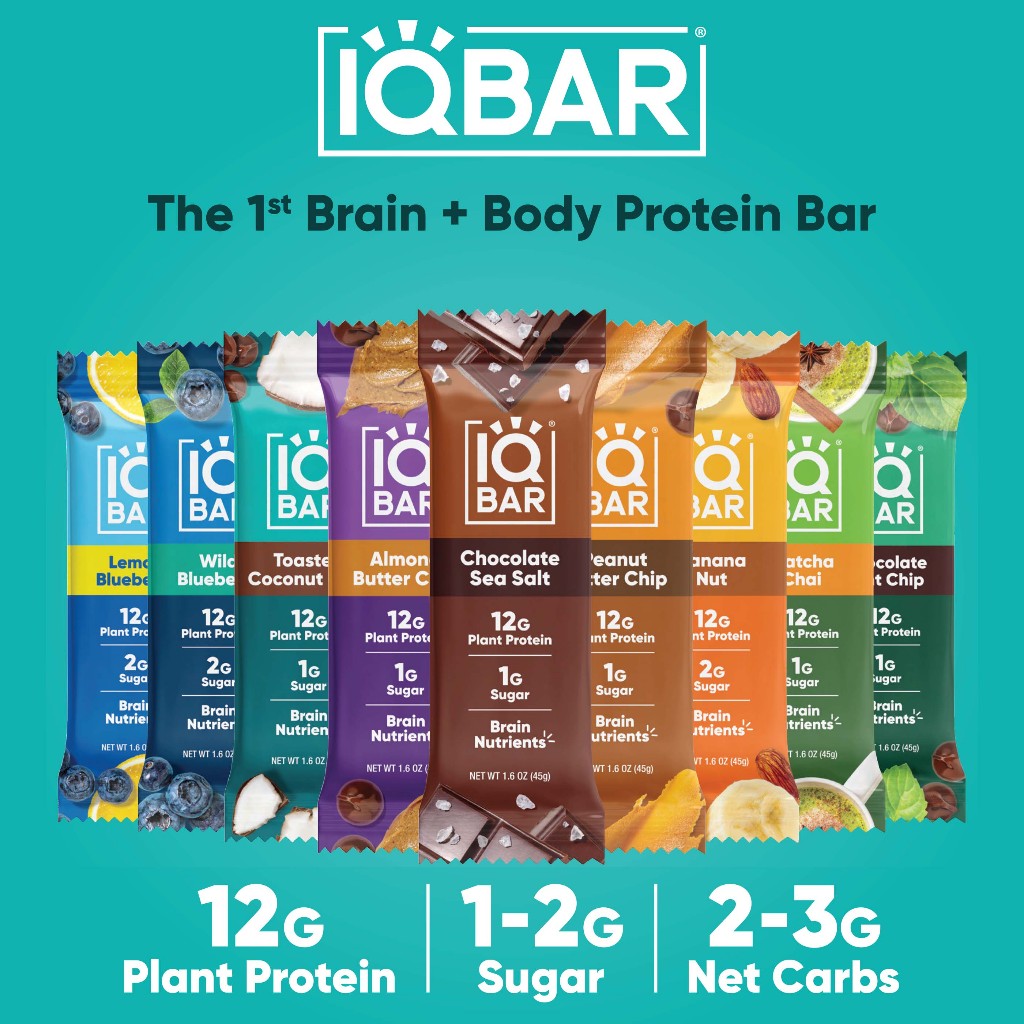 [SG Authorized Seller] IQBar Plant Protein Bar 45g Keto, Paleo-Friendly ...
