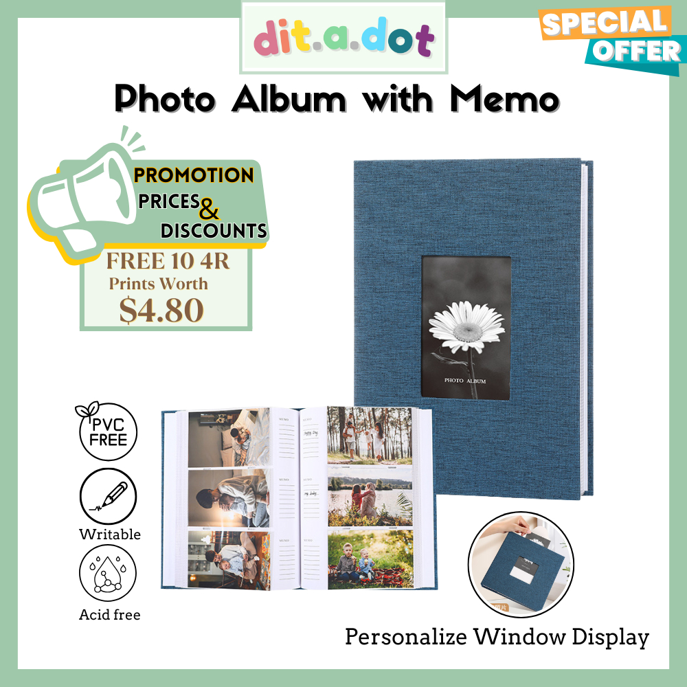 [SG] DitaDot Fine Linen Photo Album 4R 200/300 Insert Type Photobook 6 ...