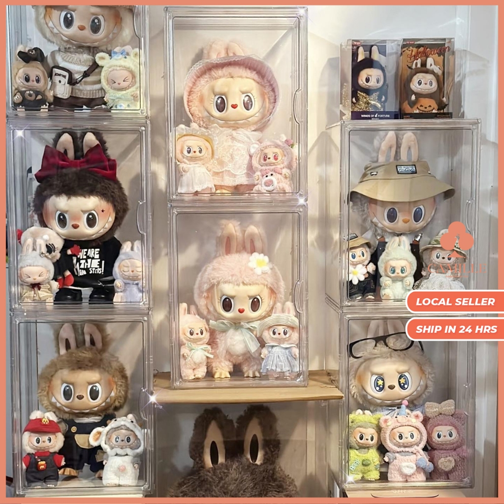 Labubu Display Box Plushie Display Transparent Acrylic Magnetic Closure ...