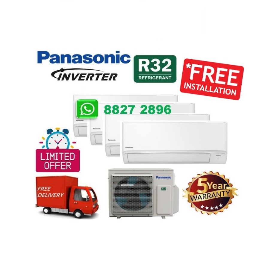 Panasonic (R32) System 4 AC + FREE Dismantle & Disposal Old Air-Con ...