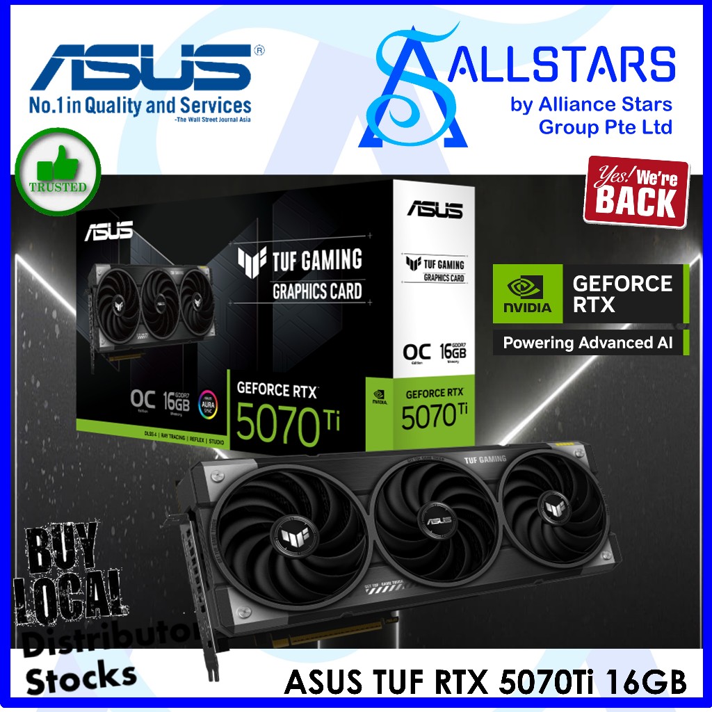 ASUS TUF RTX 5070 Ti 16GB OC / RTX5070Ti / RTX 5070Ti / TUF RTX 5070 Ti 16GB OC Gaming Graphics ...