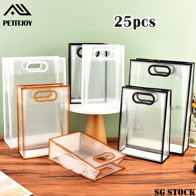 【SG】25pcs PP Clear Gift Bag Transparent Doorgift Bag Frosted Plastic ...