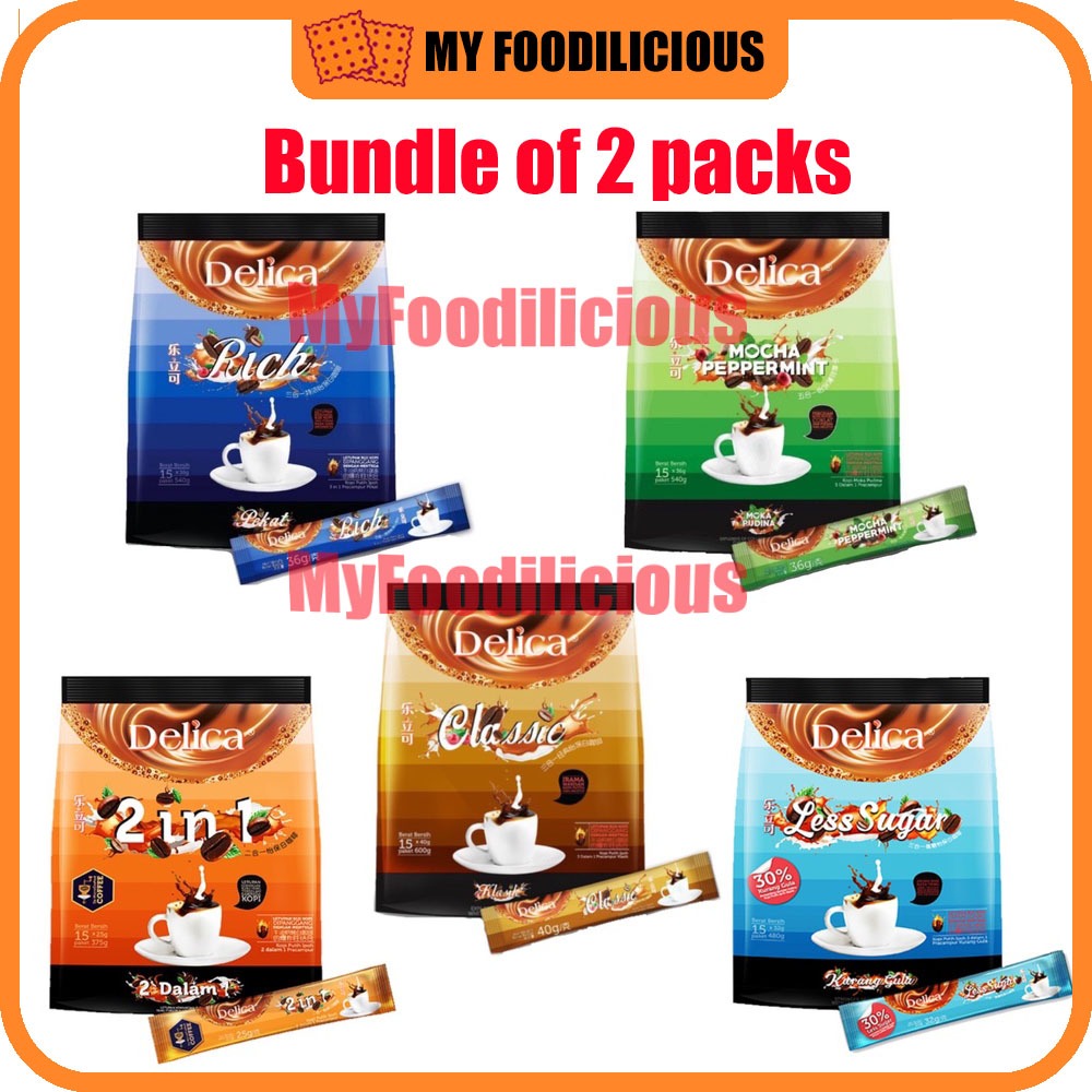 Delica Ipoh White Coffee Rich 540g /Classic 600g /Mocha Peppermint 540g /2 in 1 375g /Less Sugar ...