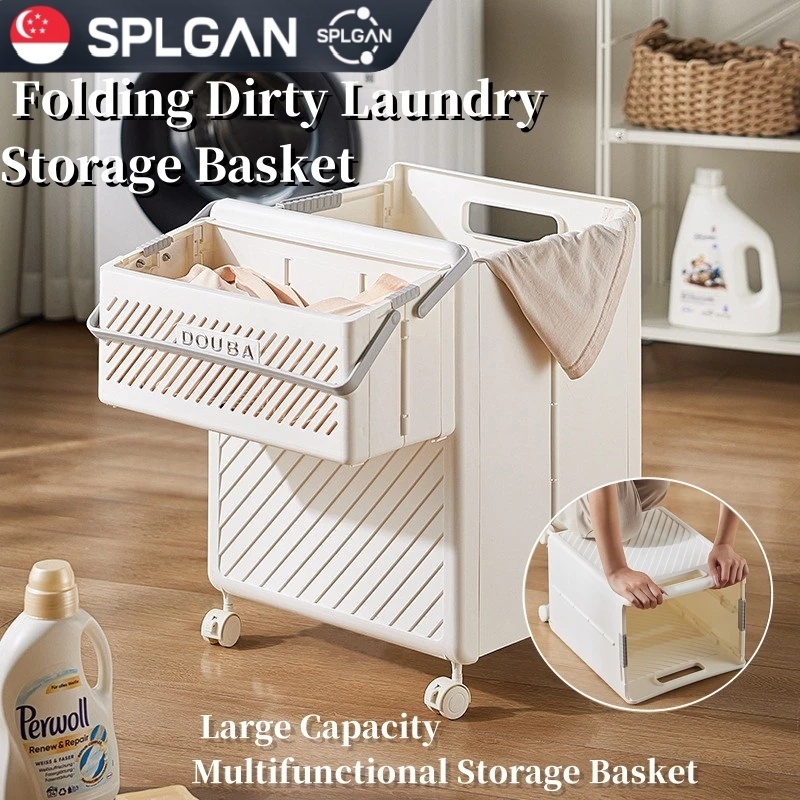 【SPLGAN】Folding Household Dirty Laundry Storage Basket Portable Large ...