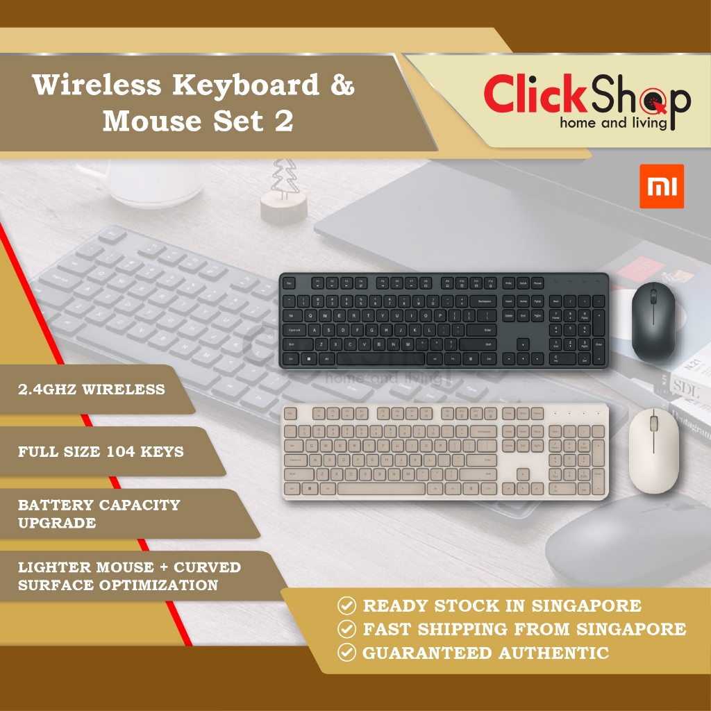 Xiaomi Wireless Keyboard and Mouse Set 2 Upgraded Version 2.4GHz ...