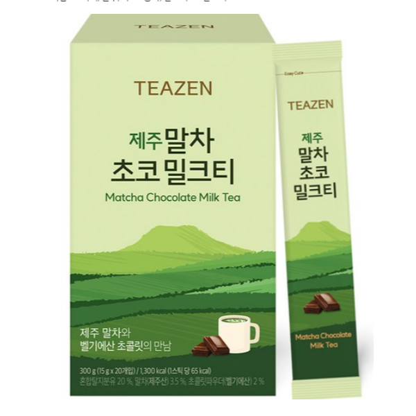 TEAZEN Jeju Matcha Choco Milk Tea 15g x 20 Sachets | 1 Box | Shopee ...
