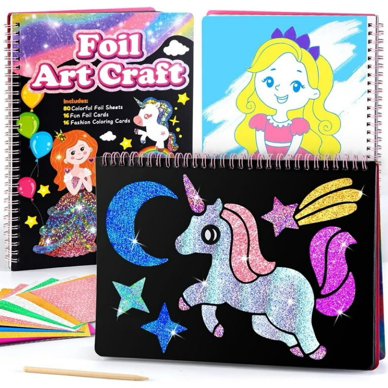 Foil Art Kit for Kids Fun Craft Activity DIY Foil Coloring Kits for ...