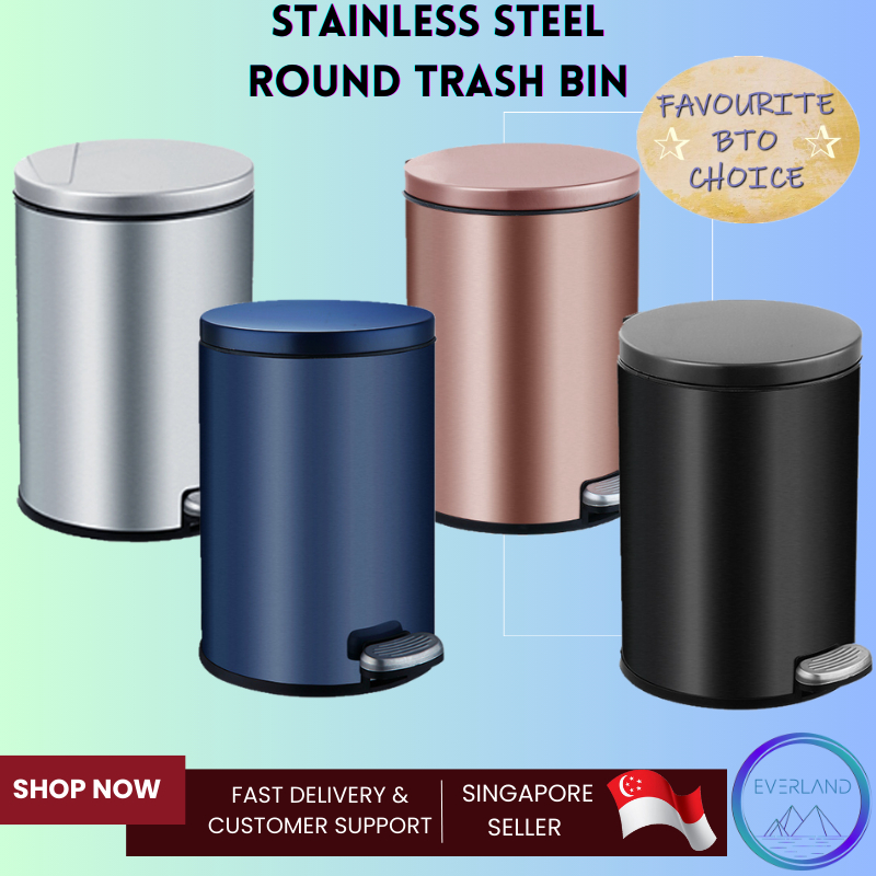 ⭐SG SALES⭐ Stainless Steel Dustbin/ Auto Soft Close/ Minimalist Design ...