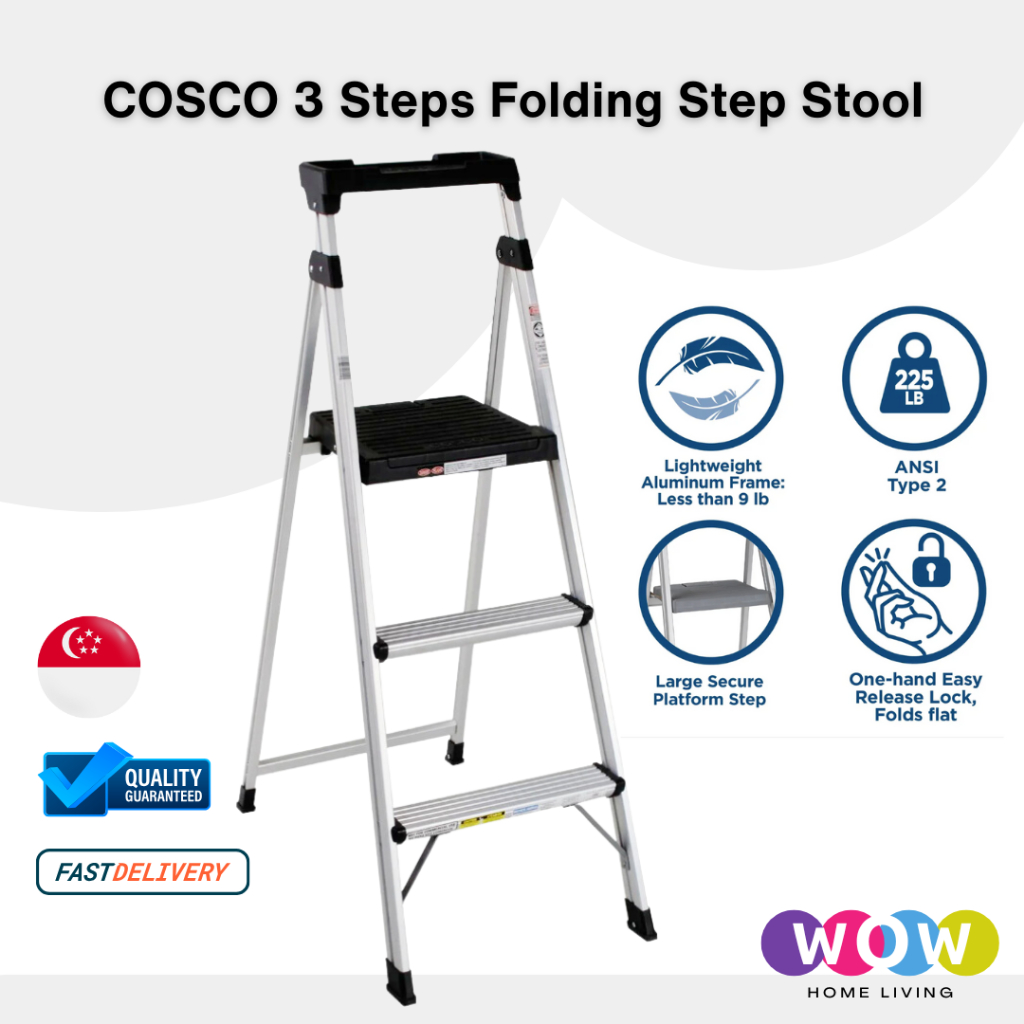 Cosco 3 Steps Lite Solution Ladder | Shopee Singapore