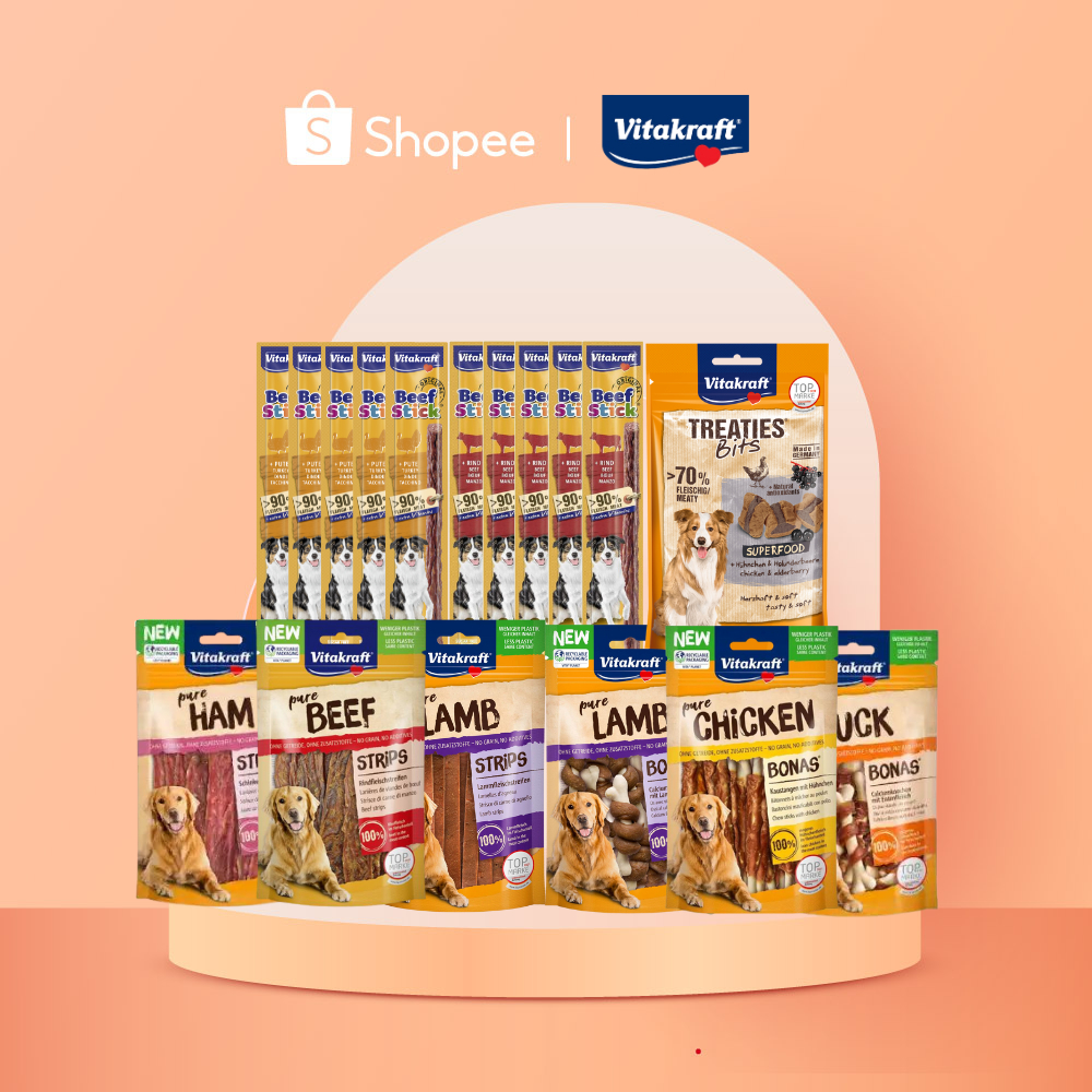 Shopee x Vitakraft Dog Bundle Brand Box, Dog Treats, Beef Stick, Meat ...
