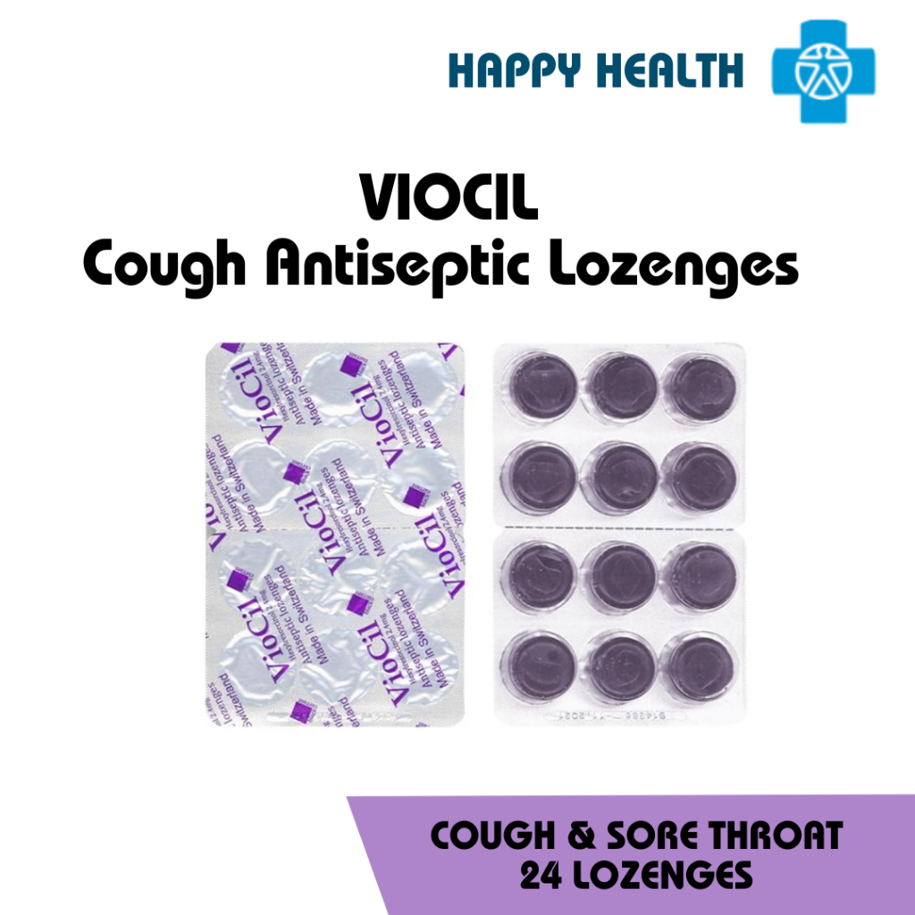 Viocil Cough Antiseptic Lozenges Blackcurrant 24s (Exp JAN 2026 ...