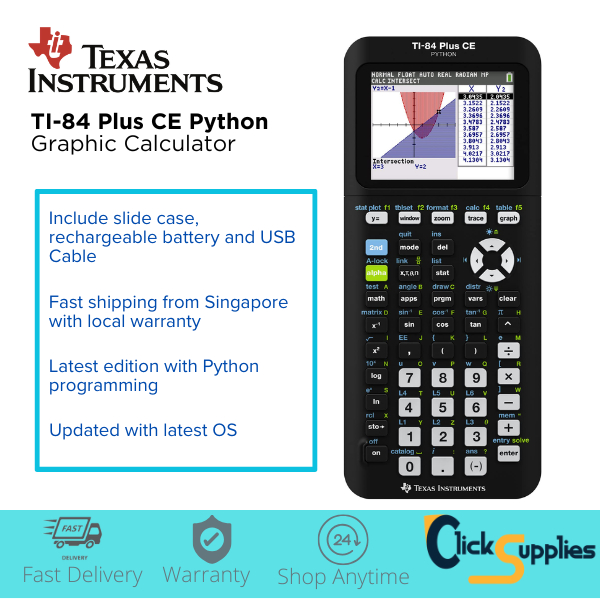 Texas Instruments TI-84 Plus CE Python Edition Graphic Calculator ...