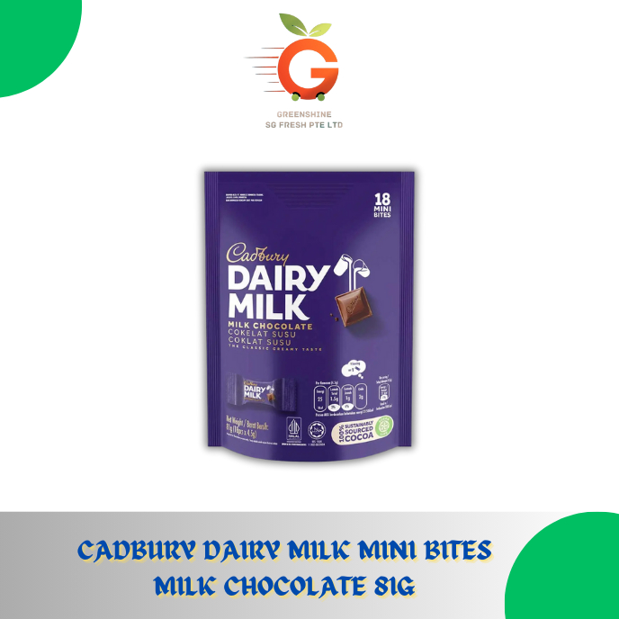[GreenshineSG]CADBURY DAIRY MILK MINI BITES - MILK CHOCOLATE 81G ...