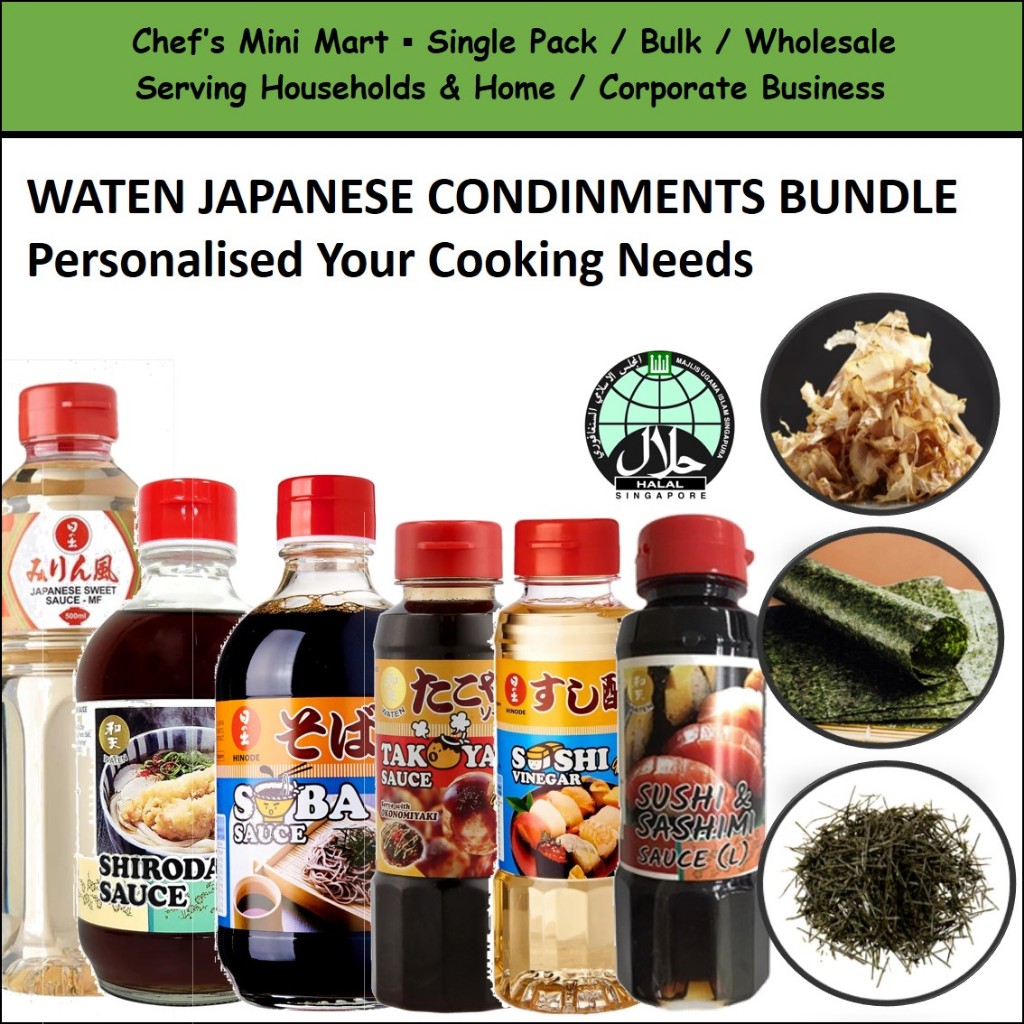 [Waten Bundle] Halal Mirin Shoyu Soba Shirodashi Takoyaki Sushi Vinegar ...