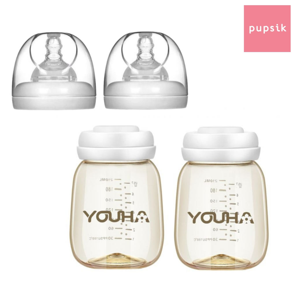 Youha PPSU Wide-Neck Milk Storage Bottle, 210ml / The One Bottle Nipples (2pk) | Shopee Singapore