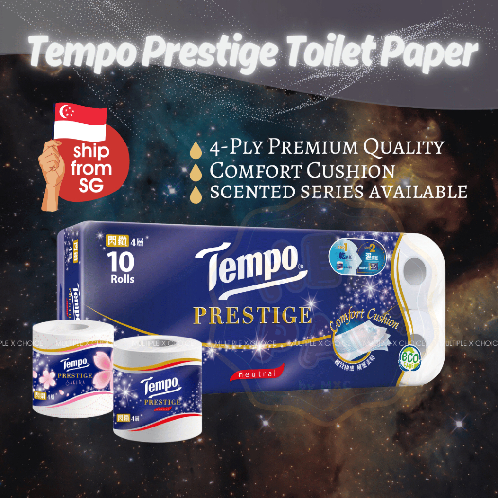 Tempo Toilet Paper Prestige Comfort Cushion 10 Rolls | Shopee Singapore