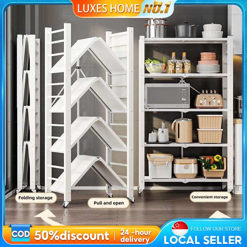 Luxes folding storage rack foldable kitchen storage rack storage rack ...