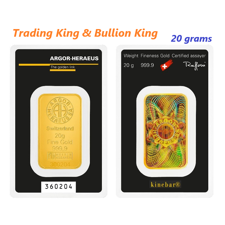 20 grams Argor-Heraeus Gold bar - Kinebar | Purity 999.9 | Brand New ...