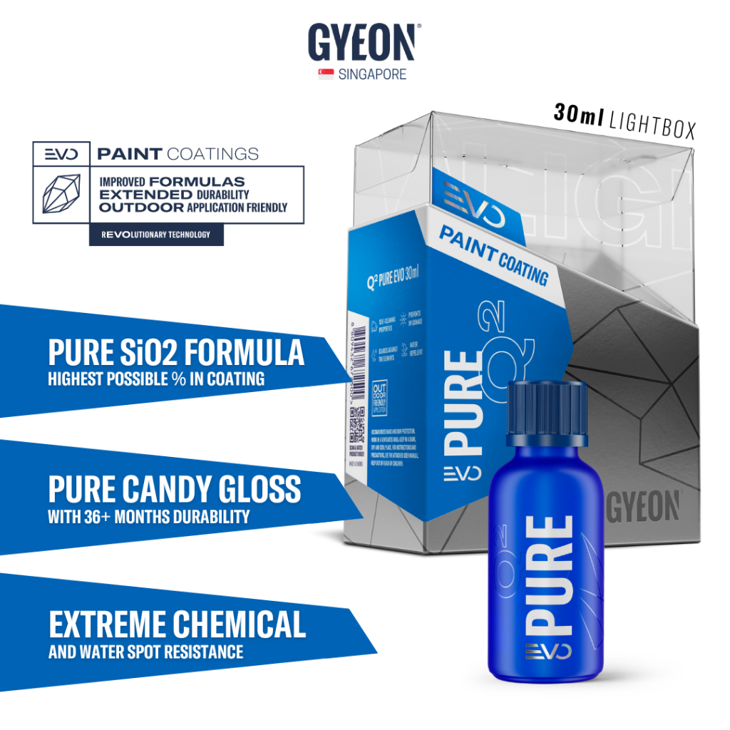 GYEON Q2 Pure EVO 30ml - Automotive Car Care High SiO2 Thick Glossy ...