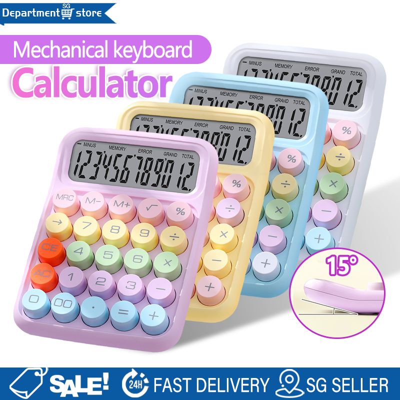 [SG Stock] 12 Digits Calculator Large Display Mechanical Dot Keyboard ...