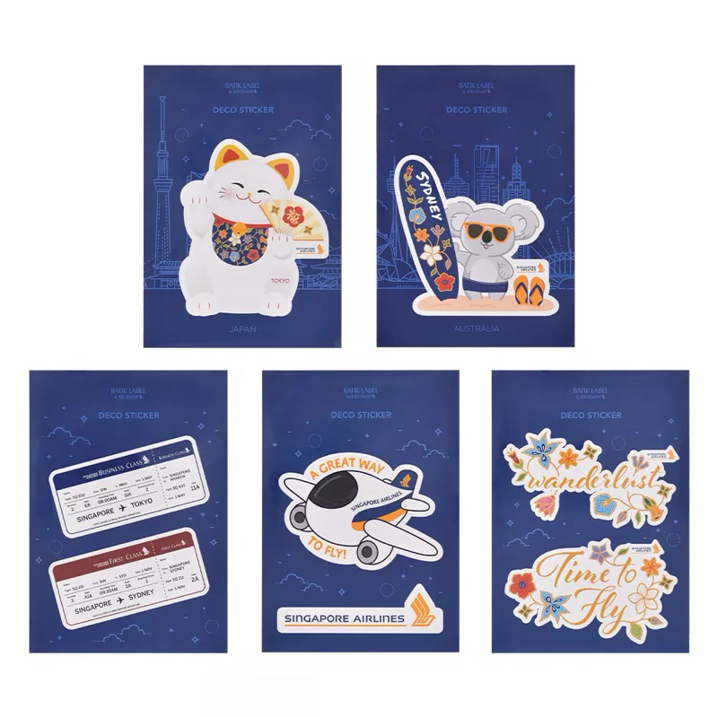 Singapore Airlines SQ DESTINATION SERIES – PVC LUGGAGE STICKERS PACK OF ...