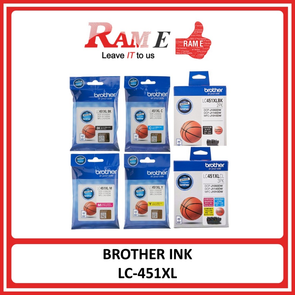 [ORIGINAL] Brother Ink LC-451XL LC451XL Black Cyan Magenta Yellow ...
